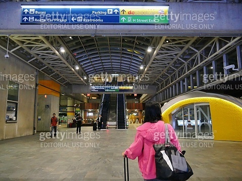 Greyhound bus station at the Union Square in Massachusetts Avenue ...