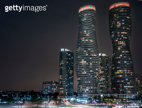 Absolute Towers in Mississauga, Ontario, Canada - Night shot ...
