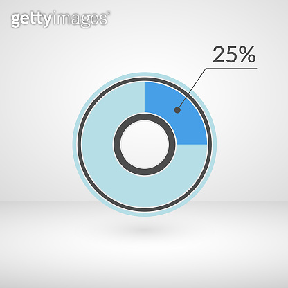 25 percent pie chart isolated symbol. Percentage vector infographics ...