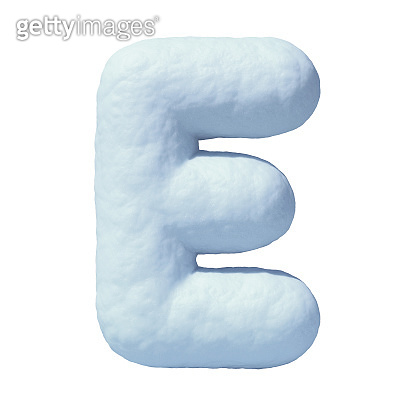 Snow font 3d rendering letter E 이미지 (907848050) - 게티이미지뱅크