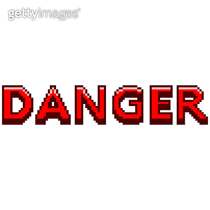 Pixel danger red text detailed illustration isolated vector 이미지 ...