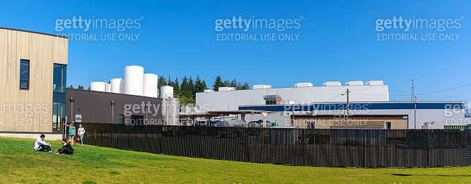 Tillamook Cheese Factory building, on central Oregon coast. 이미지 ...
