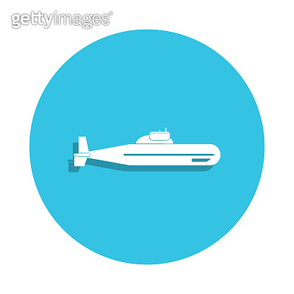 nuclear submarine icon in badge style. One of Ships collection icon can ...