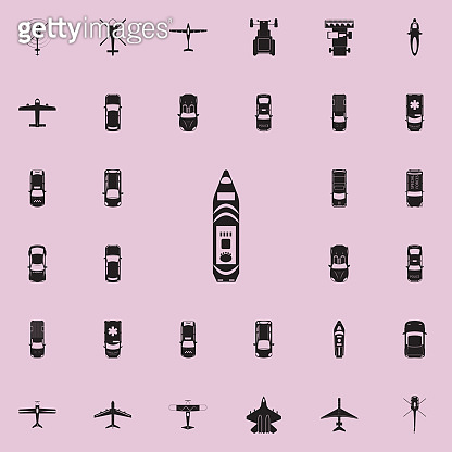 luxury yacht icon. Transport view from above icons universal set for ...