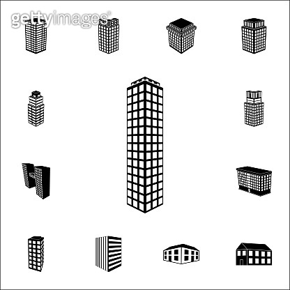 illustration of 3d residential building icon. 3d building icons ...
