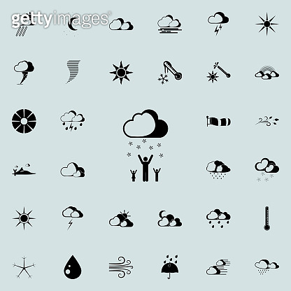 family under snow sign icon. Detailed set of Weather icons. Premium ...