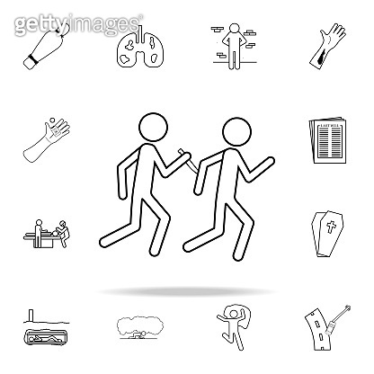 Assassin and victim icon. Death icons universal set for web and mobile ...