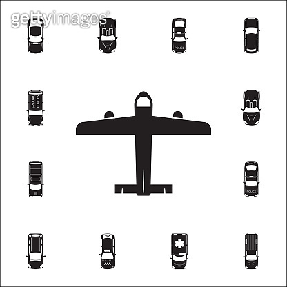 civil aircraft icon. Detailed set of Transport view from above icons ...