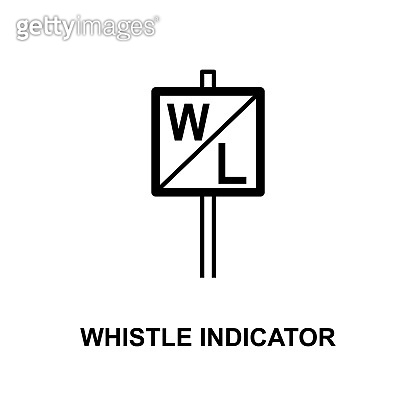 whistle indicator sign icon. Element of railway signs for mobile ...