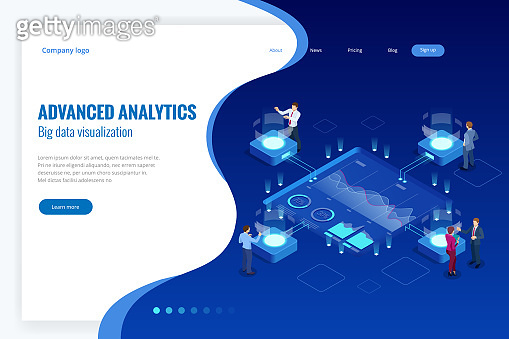 Isometric Big Data Network Visualization Advanced Analytics