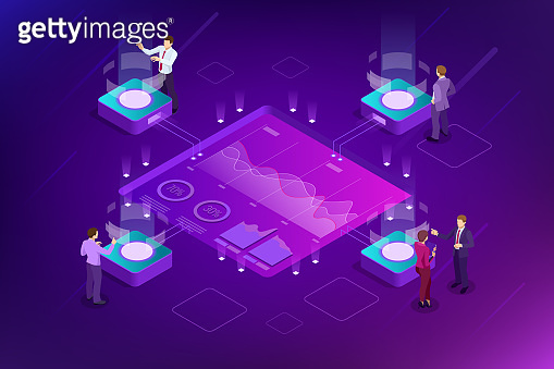 Isometric Big Data Network Visualization Advanced Analytics