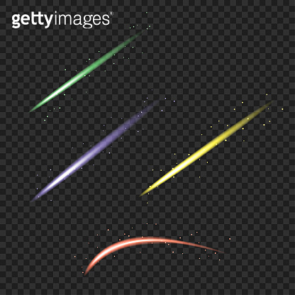 Color meteor and comet set. Vector illustration 이미지 (935702170) - 게티이미지뱅크