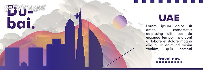 UAE United Arab Emirates Dubai skyline city gradient vector website ...