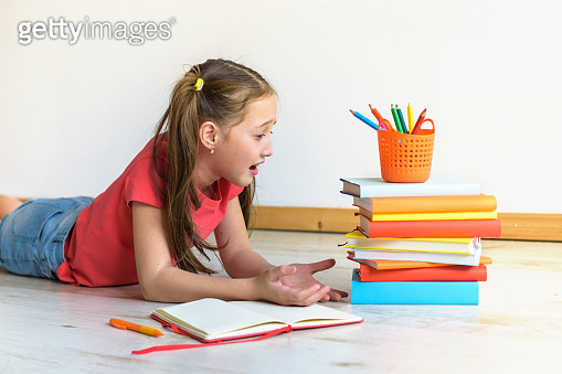 Difficulties in study. The tired child doesn't want to study. A stress ...