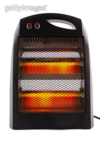 front view electric heater working on white background 이미지 (1055608200 ...