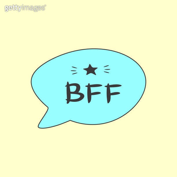 Speech bubble with text BFF. Print, card, poster, sticker for best ...
