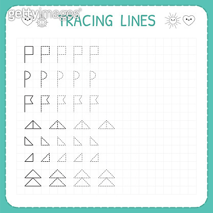 Tracing lines. Worksheet for kids. Trace the pattern. Basic writing ...