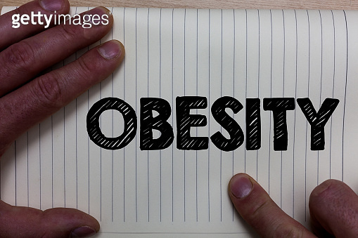 Writing note showing Obesity. Business photo showcasing Medical ...