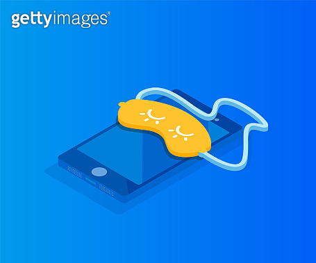 Modern illustration Sleeping phone 이미지 (1048774810) - 게티이미지뱅크