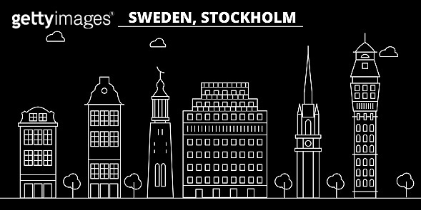 Stockholm silhouette skyline. Sweden - Stockholm vector city, swedish ...