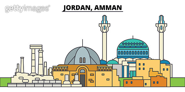 Jordan, Amman. City skyline, architecture, buildings, streets ...