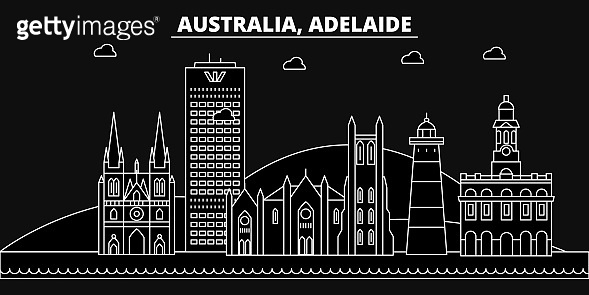 Adelaide silhouette skyline. Australia - Adelaide vector city ...