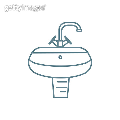 Lavatory basin linear icon concept. Lavatory basin line vector sign ...