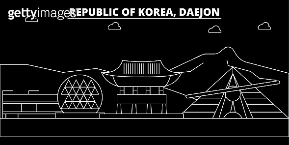 Daejon silhouette skyline. South Korea - Daejon vector city, korean ...