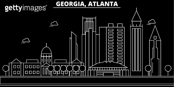 Atlanta silhouette skyline. USA - Atlanta vector city, american linear ...