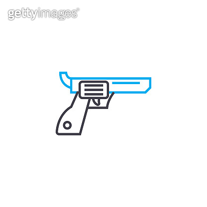 Revolver linear icon concept. Revolver line vector sign, symbol ...