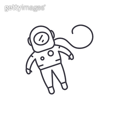 Cosmonaut line icon concept. Cosmonaut vector linear illustration ...