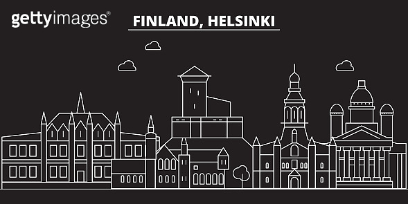 Helsinki silhouette skyline. Finland - Helsinki vector city, finnish ...