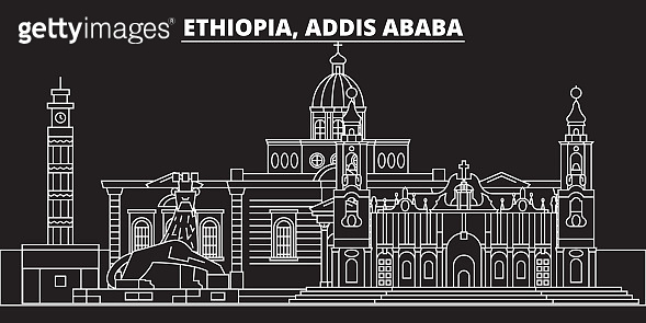 Addis ababa silhouette skyline. Ethiopia - Addis ababa vector city ...
