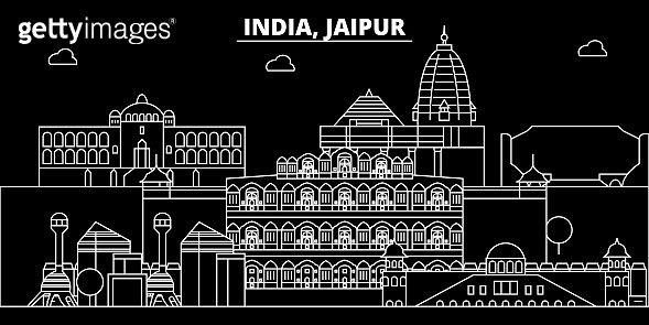 Jaipur silhouette skyline. India - Jaipur vector city, indian linear ...