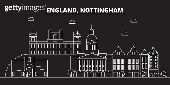 Nottingham silhouette skyline. Great Britain - Nottingham vector city ...