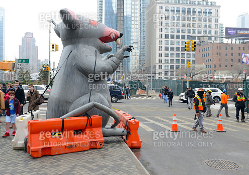 Inflatable rat known as Scabby the Rat, being used by Labor Union ...