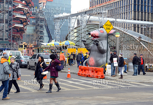 Inflatable rat known as Scabby the Rat, being used by Labor Union ...