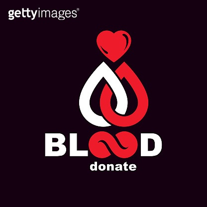 Donate blood inscription isolated on white and made using vector red ...