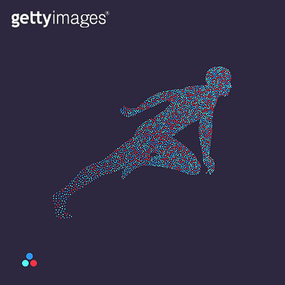 Running man. Design for sport, business, science and technology. Dotted ...