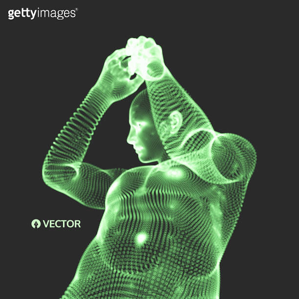 3d model of man. Human body. Design element. Vector illustration. 이미지 ...