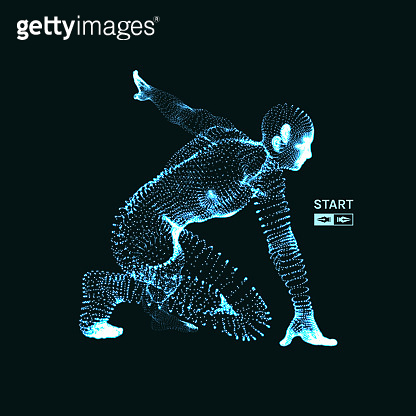 Athlete at starting position ready to start a race. Runner ready for ...