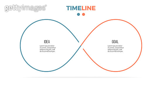 Business infographics. Timeline with 2 steps, options, loops. Vector ...