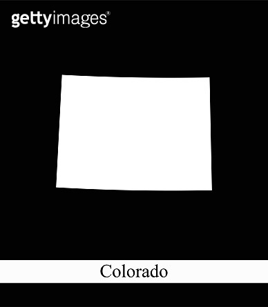 Colorado state of USA map vector outline illustration black and white ...