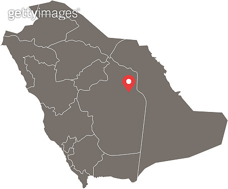 Saudi Arabia map vector outline with provinces or states borders and ...
