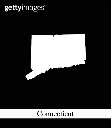 Connecticut state of USA map vector outline illustration black and ...