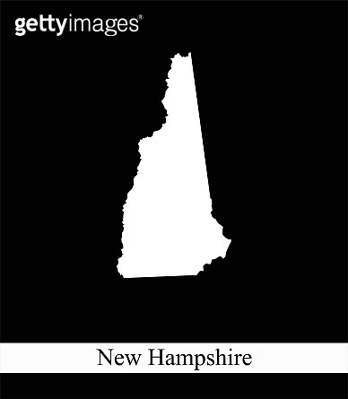 New Hampshire state of USA map vector outline illustration black and ...
