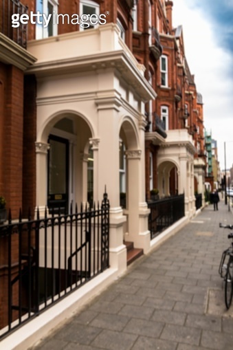 Red Brick Historic Buildings in English style on Park street and North ...