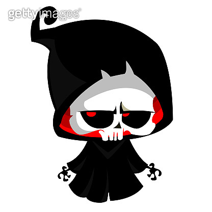 Symbolic Grim Reaper, simple flat cartoon death symbol. Isolated vector ...