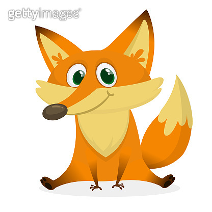 Cartoon happy and sad fox. Vector clip art illustration with simple ...