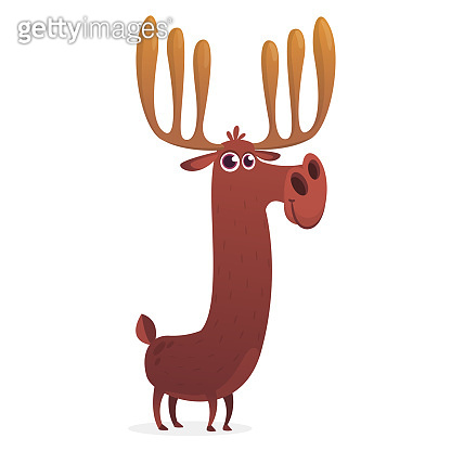 Cool cartoon moose character. Vector moose illustration isolated. 이미지 ...